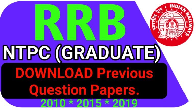 RRB NTPC Previous Year Question Papers Free Pdf Download